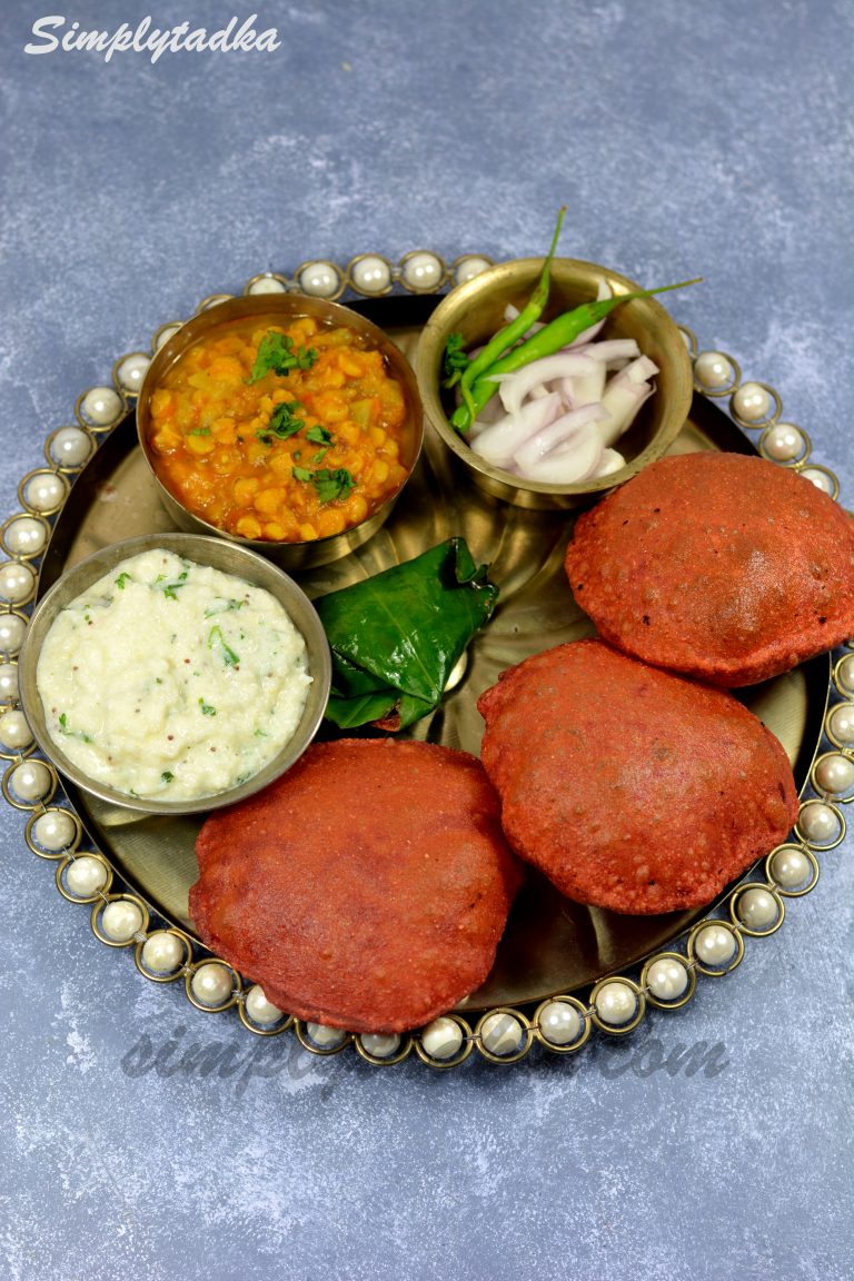 Beetroot Poori | How to Make Beetroot Pooris | Simply Tadka